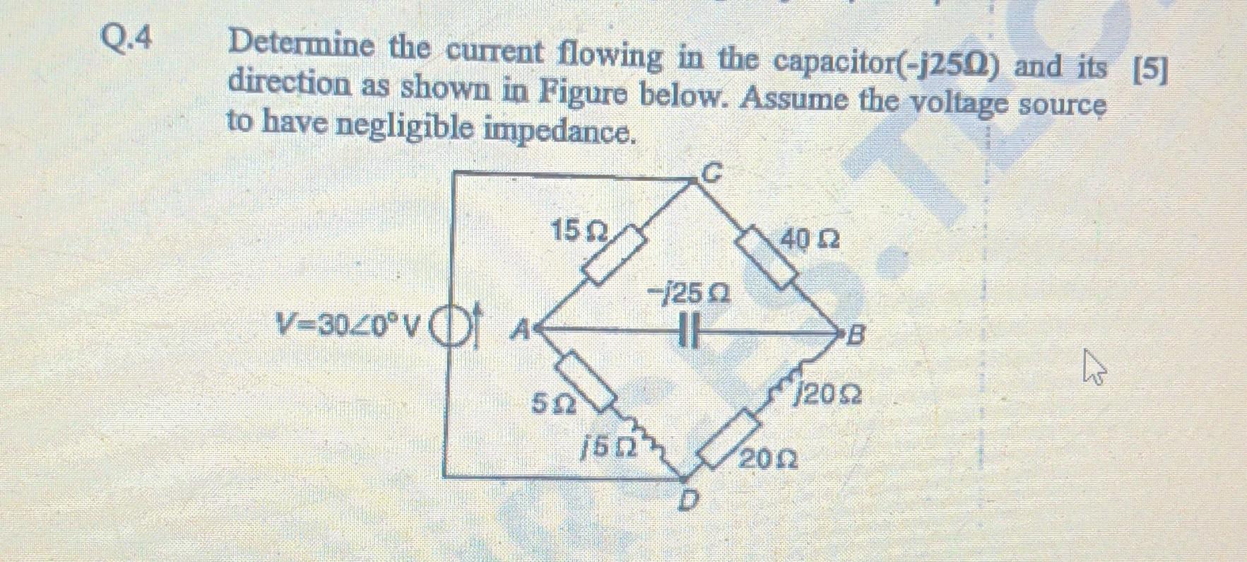 Solved 4 Determine the current flowing in the capacitor | Chegg.com