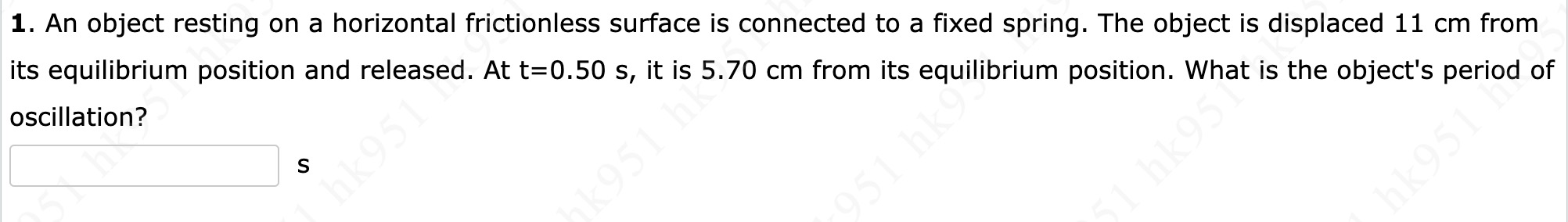 Solved An object resting on a horizontal frictionless | Chegg.com