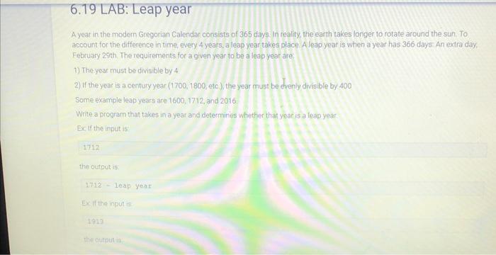 Solved A yeat in the modem Gregorian Calendar consists of | Chegg.com