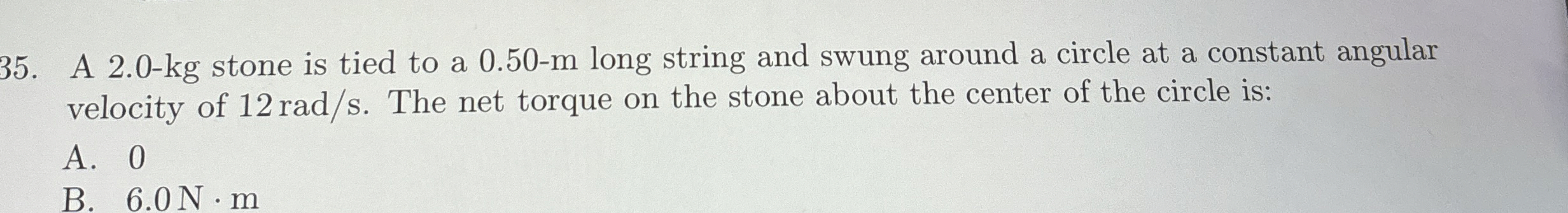 Solved A 2.0-kg ﻿stone is tied to a 0.50-m ﻿long string and | Chegg.com
