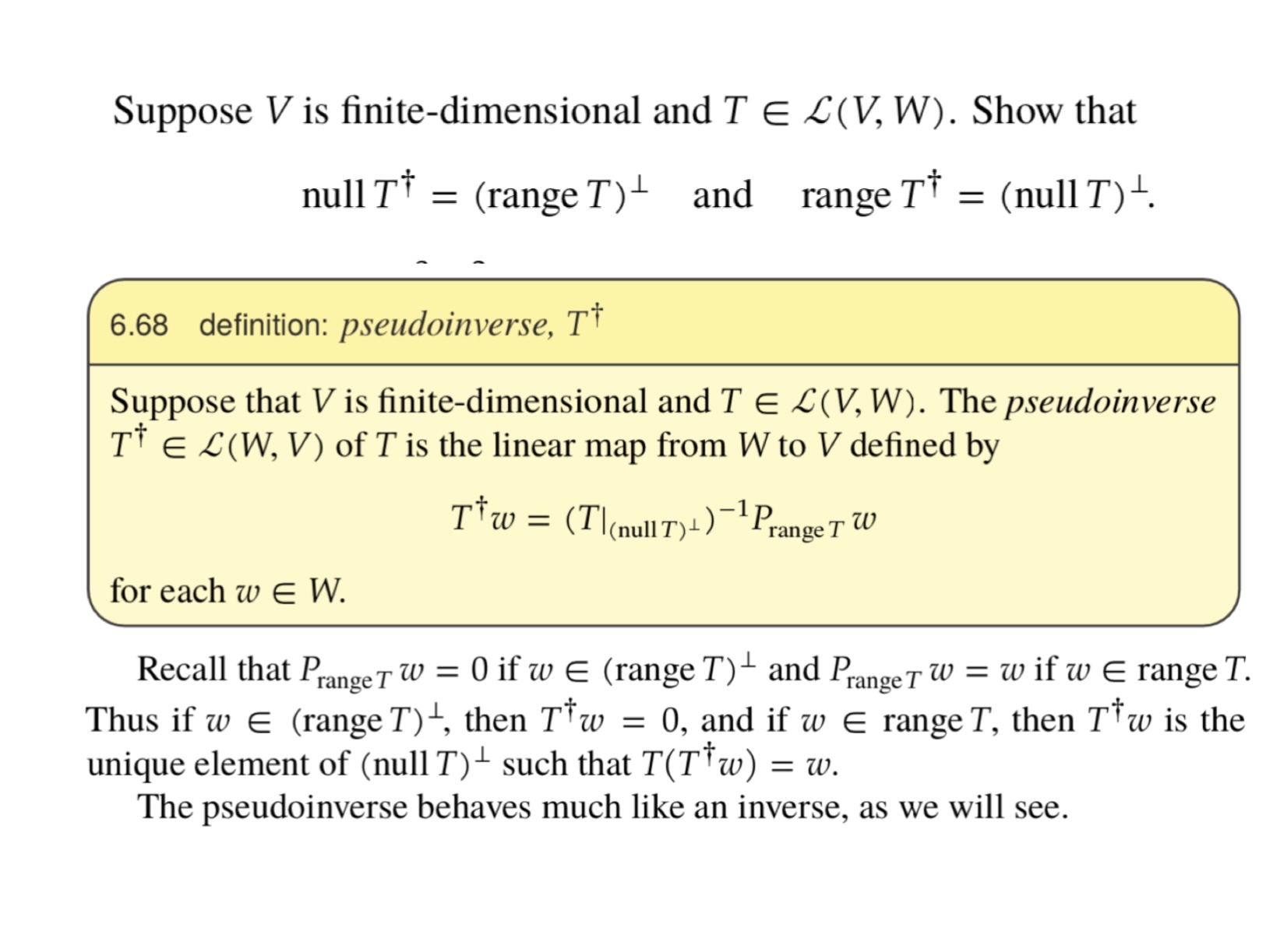 Solved Suppose V ﻿is finite-dimensional and TinL(V,W). ﻿Show | Chegg.com