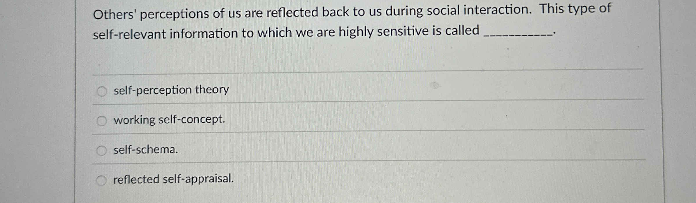 Solved Others' perceptions of us are reflected back to us | Chegg.com