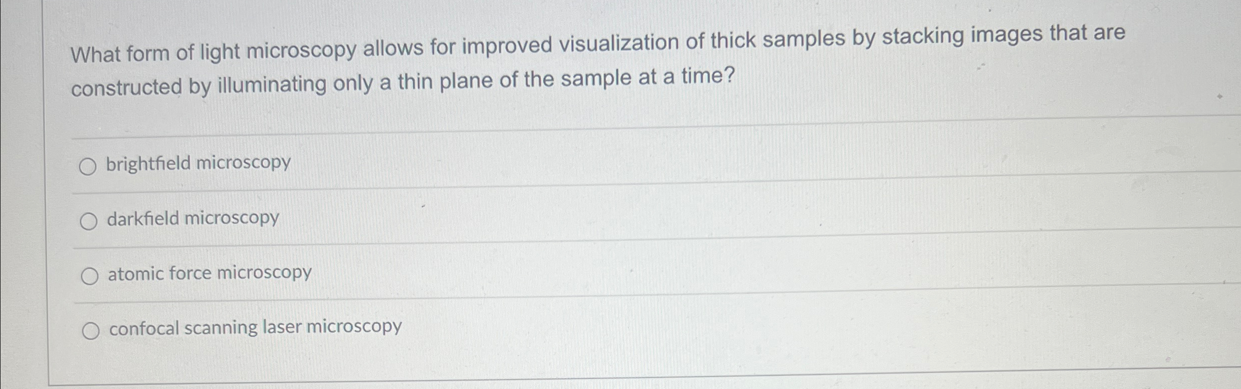 Solved What form of light microscopy allows for improved | Chegg.com