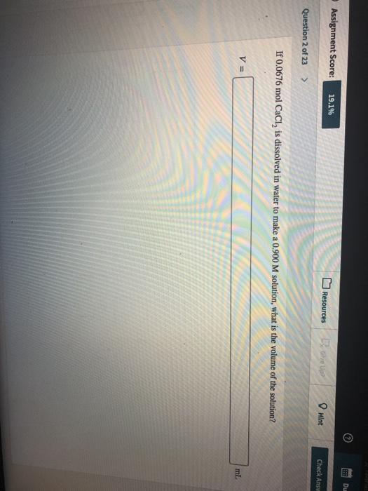 Solved e Du Assignment Score: 19.1% Resources Give Up? Hint | Chegg.com