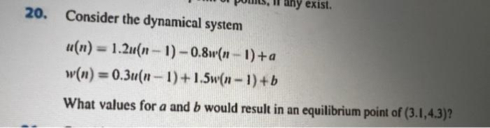 Solved 20. Consider the dynamical system | Chegg.com