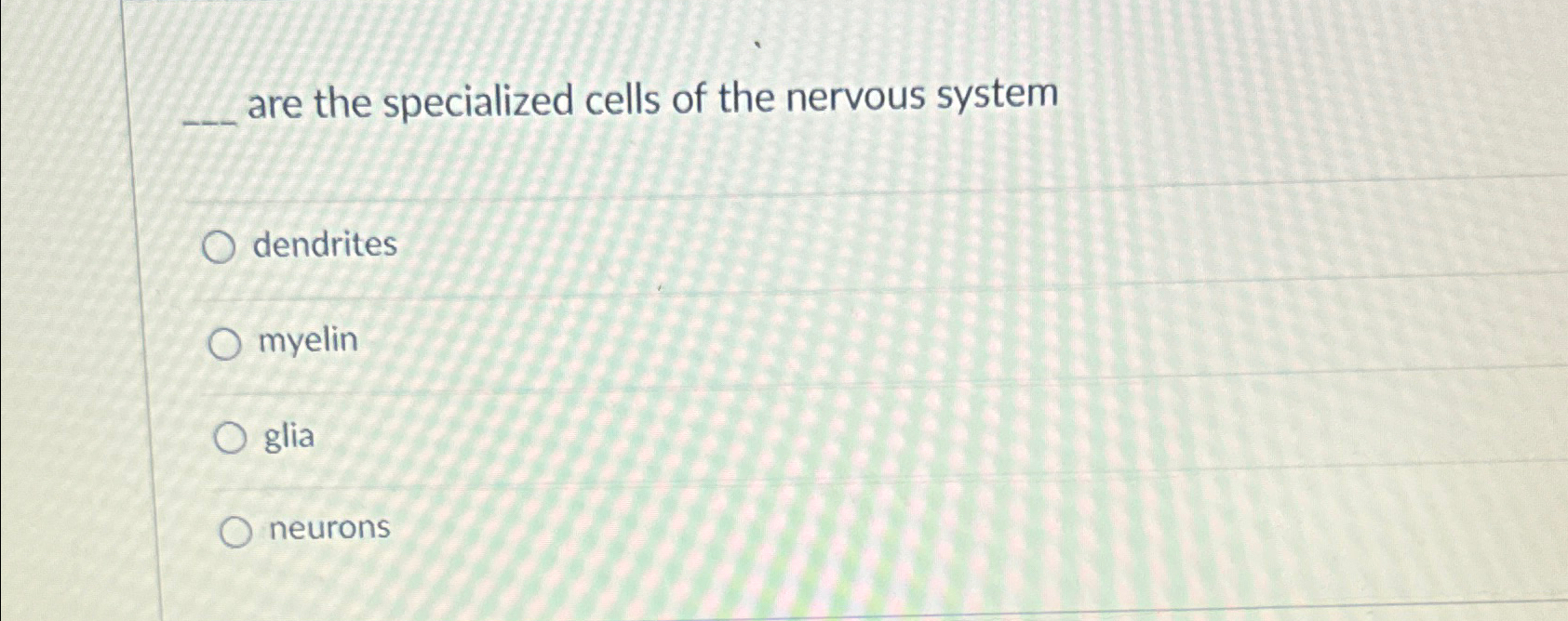 Solved are the specialized cells of the nervous | Chegg.com