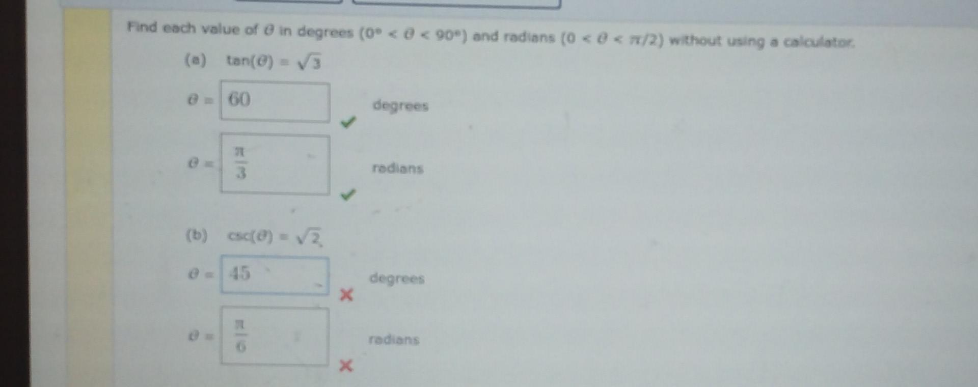 Solved Find each value of θ in degrees (0∘