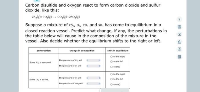 Solved Carbon disulfide and oxygen react to form carbon | Chegg.com