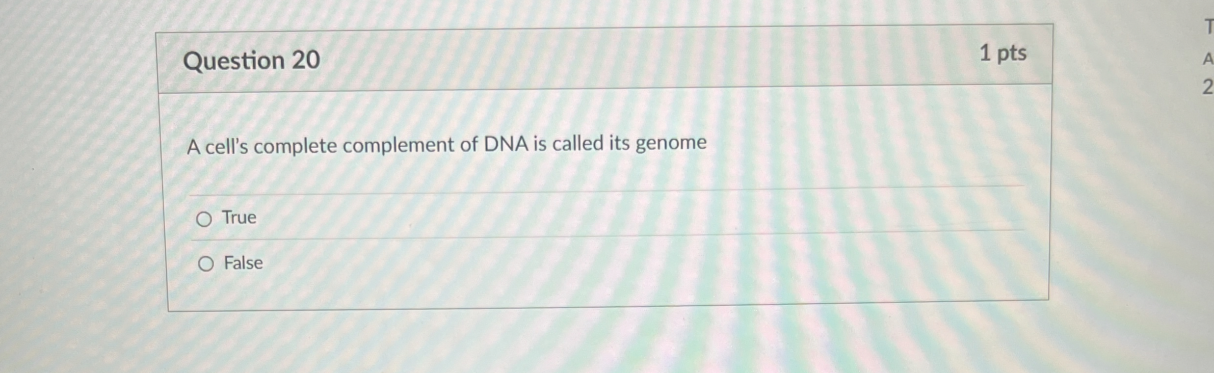 Solved Question 20A cell's complete complement of DNA is | Chegg.com