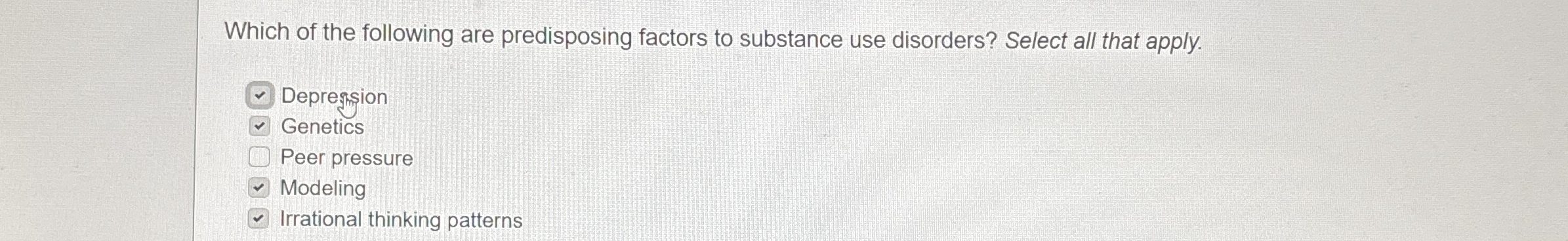 Solved Which of the following are predisposing factors to | Chegg.com