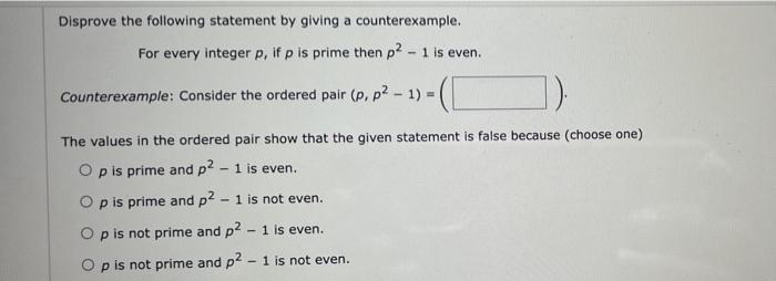 Solved Disprove the following statement by giving a | Chegg.com