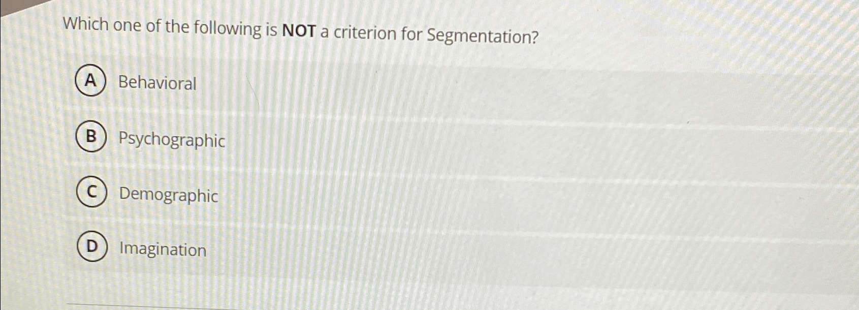 Solved Which one of the following is NOT a criterion for | Chegg.com