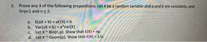 Solved 2. Prove any 3 of the following propositions. Let X | Chegg.com