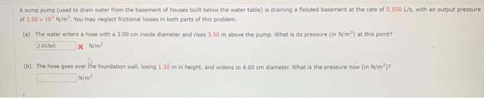 Solved A sump pump (used to drain water from the basement of | Chegg.com