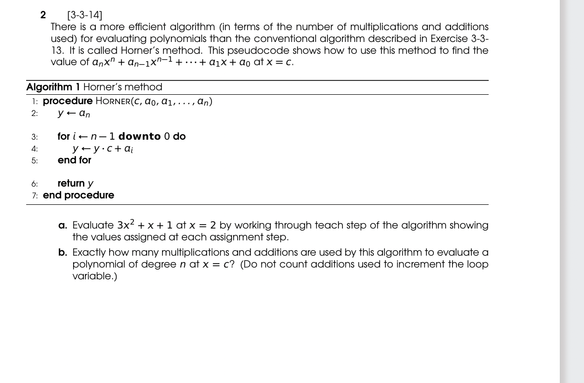 Solved 2 [3-3-14]There is ﻿a more efficient algorithm (in | Chegg.com