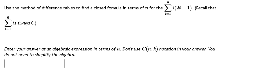 Solved Use the method of difference tables to find a closed | Chegg.com