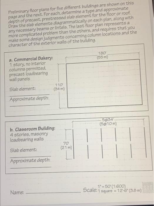 Solved Preliminary floor plans for five different buildings | Chegg.com
