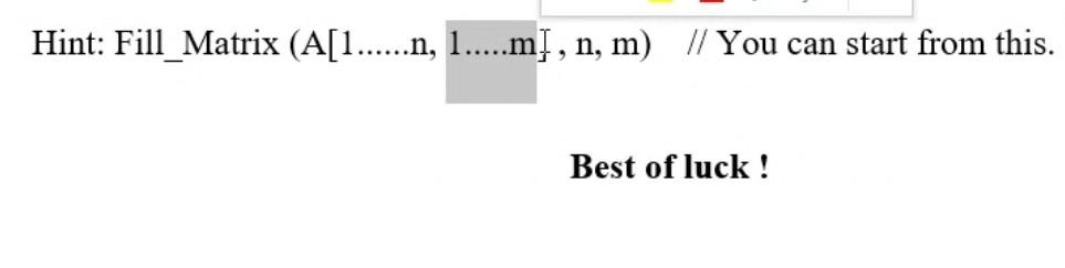 Solved Question [10 Marks]: Given a matrix of size nxm where | Chegg.com