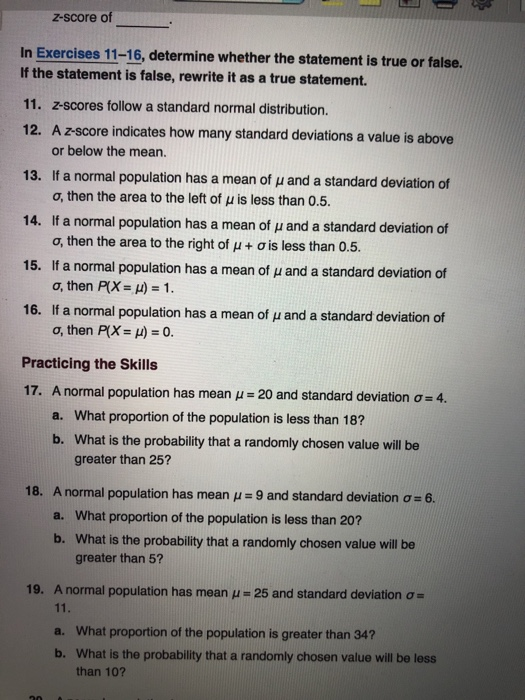 Solved Z-score of In Exercises 11-16, determine whether the | Chegg.com