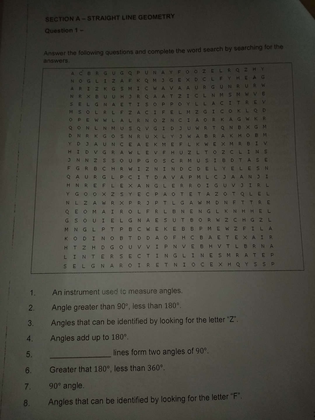 Solved SECTION A - ﻿STRAIGHT LINE GEOMETRYQuestion 1 -Answer | Chegg.com