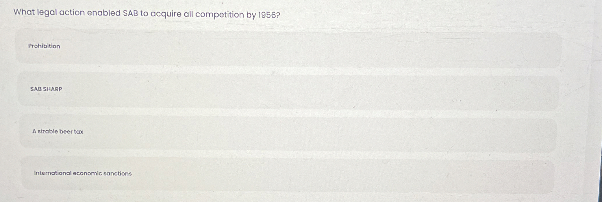 Solved What legal action enabled SAB to acquire all | Chegg.com