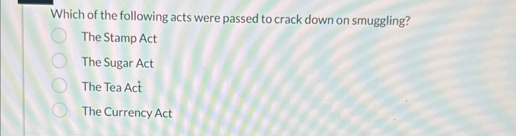 Solved Which of the following acts were passed to crack down | Chegg.com