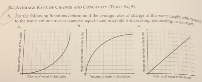 Solved IL AVERAGE RATE OF CHANGE AND CONCAVITY (TEXT: S4,5) | Chegg.com