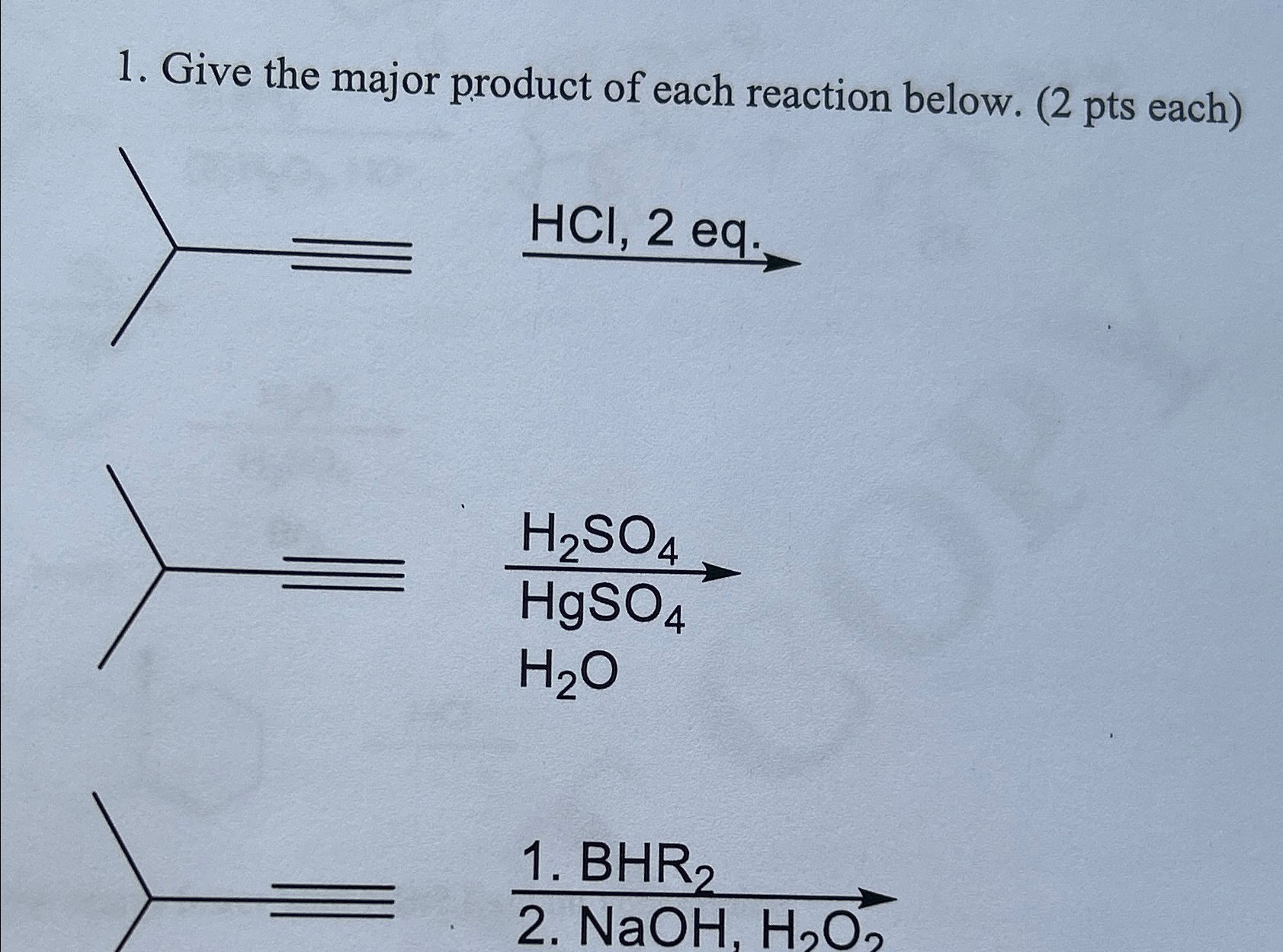 Solved Give the major product of each reaction below. ( 2 | Chegg.com