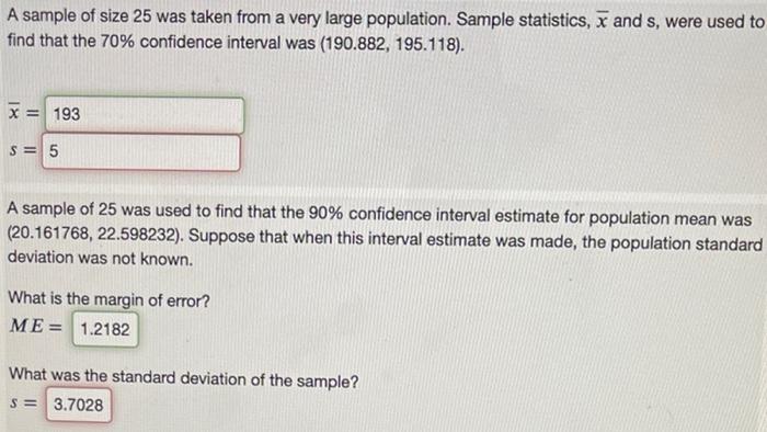 Solved A sample of size 25 was taken from a very large | Chegg.com