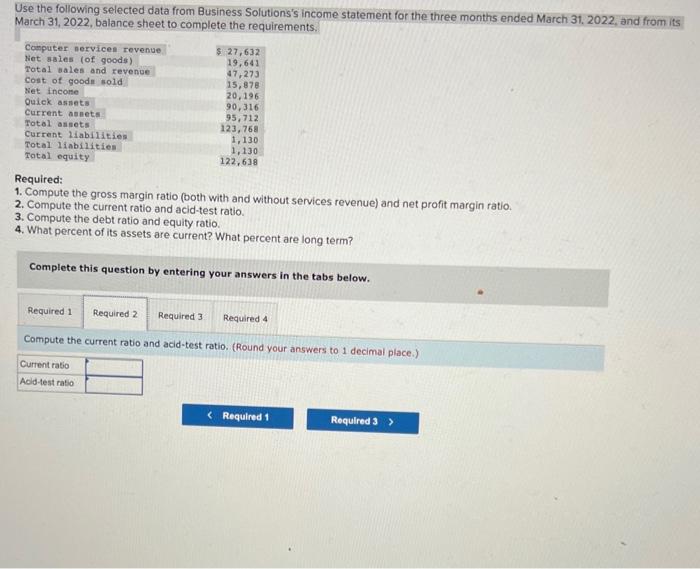 Solved Use the following selected data from Business | Chegg.com