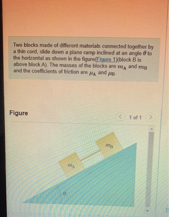 Solved Two blocks made of different materials connected | Chegg.com