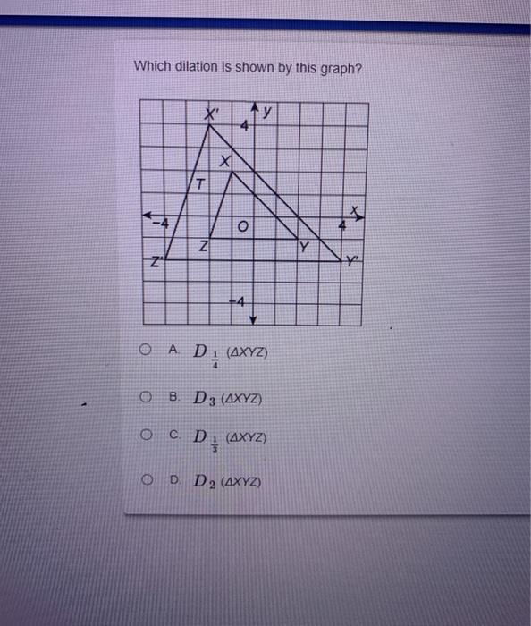 Solved Which dilation is shown by this graph? X у X T o N Y | Chegg.com