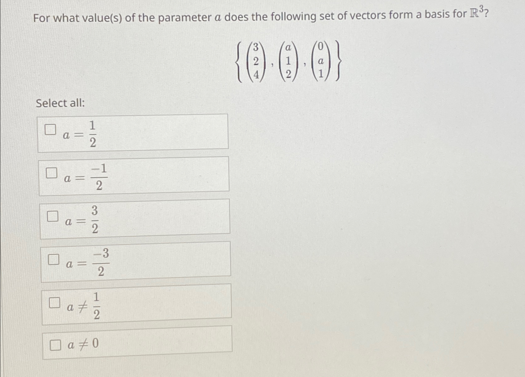 Solved For what value(s) ﻿of the parameter a does the | Chegg.com