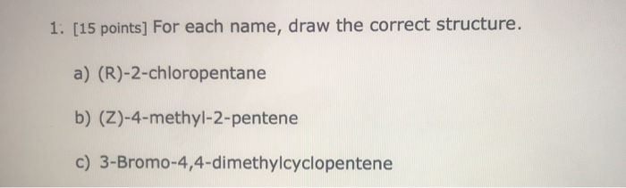 Solved 1. (15 points] For each name, draw the correct | Chegg.com