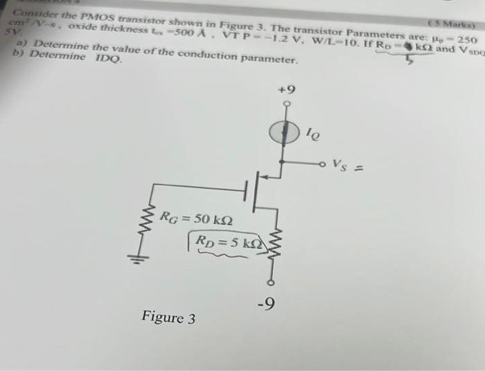 Solved Consider the PMOS transistor shown in Figure 3. The | Chegg.com