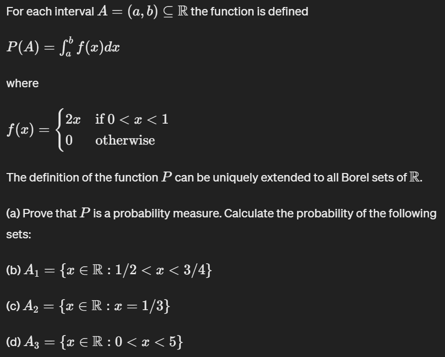 Solved For each interval A=(a,b)subeR ﻿the function is | Chegg.com