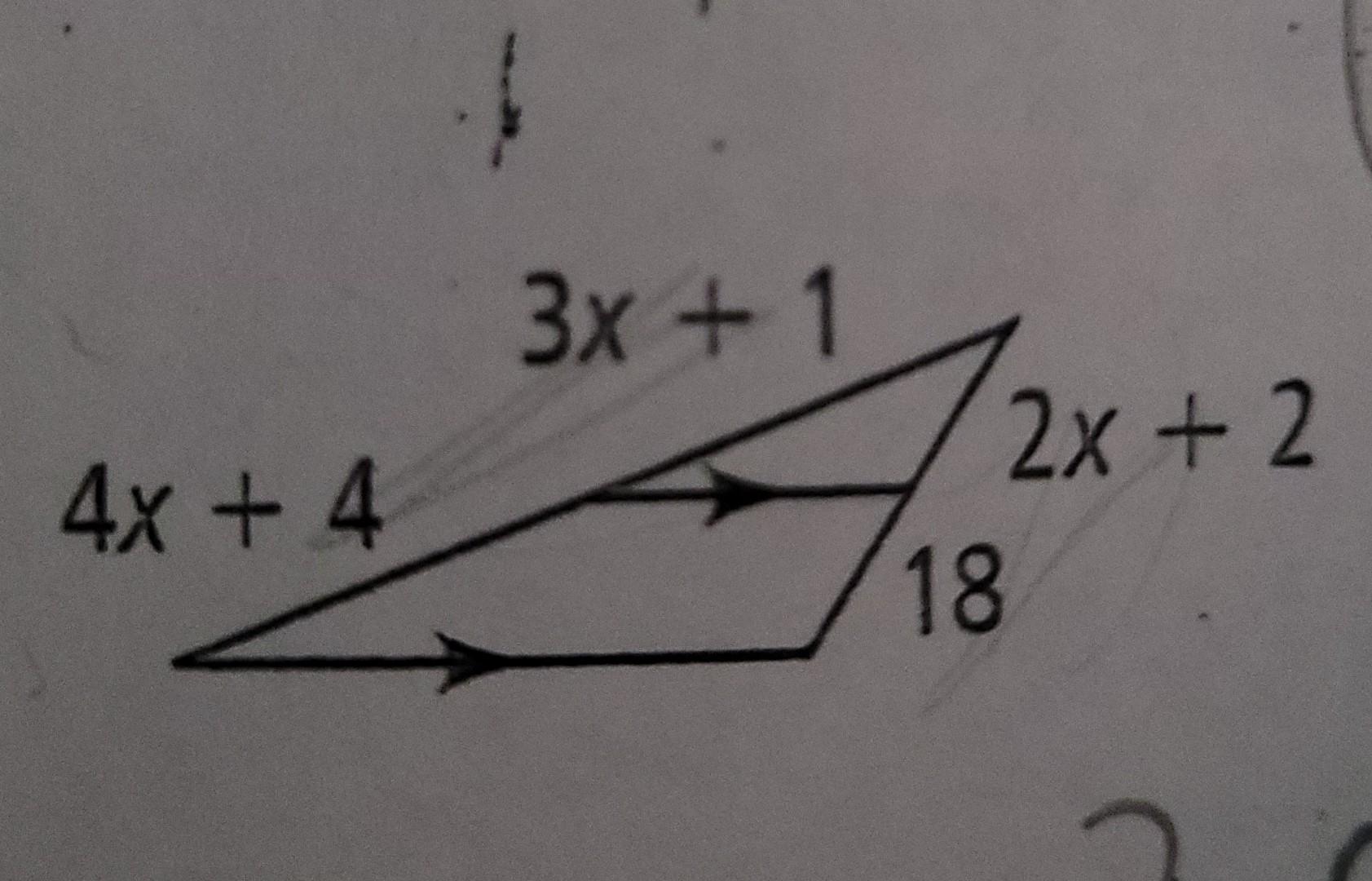 Solved 3x + 1 4x + 4 2x+2 18 | Chegg.com
