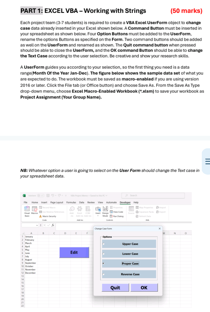 Solved Part 1 Excel Vba working With Strings50
