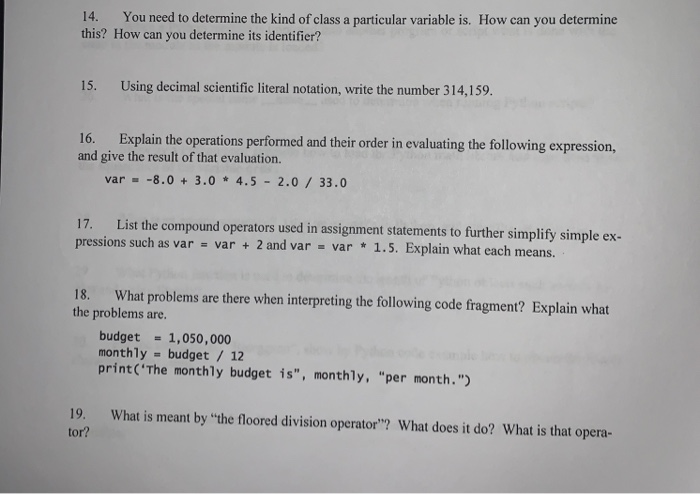 Solved You need to determine the kind of class a particular | Chegg.com