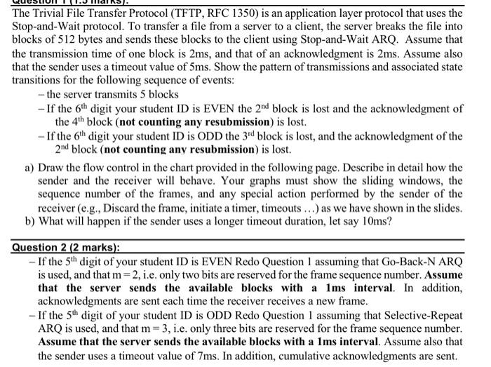 Solved The Trivial File Transfer Protocol (TFTP, RFC 1350) | Chegg.com