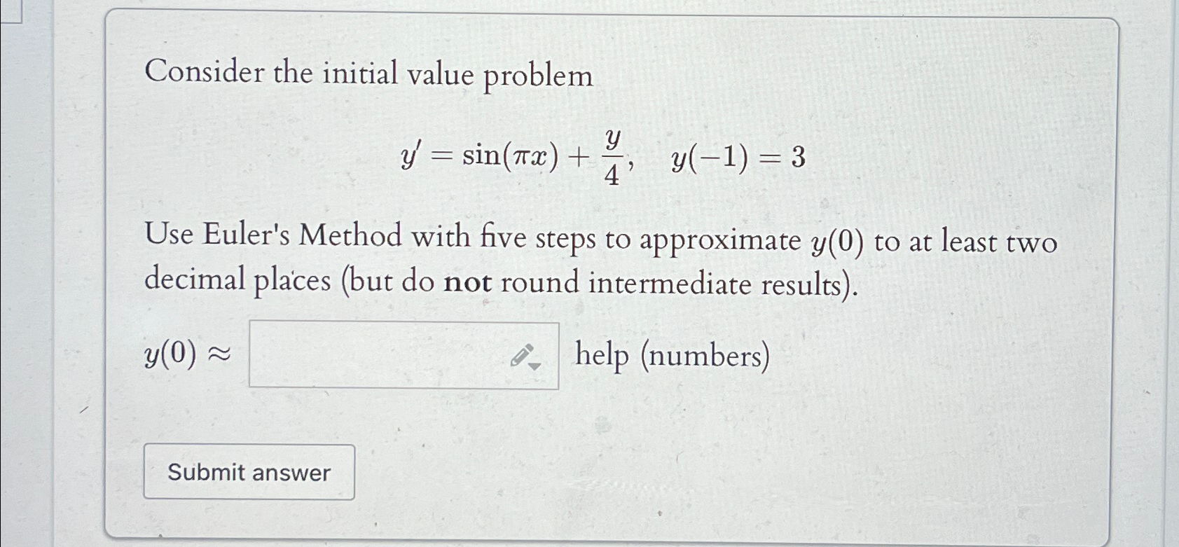 Solved Consider the initial value | Chegg.com