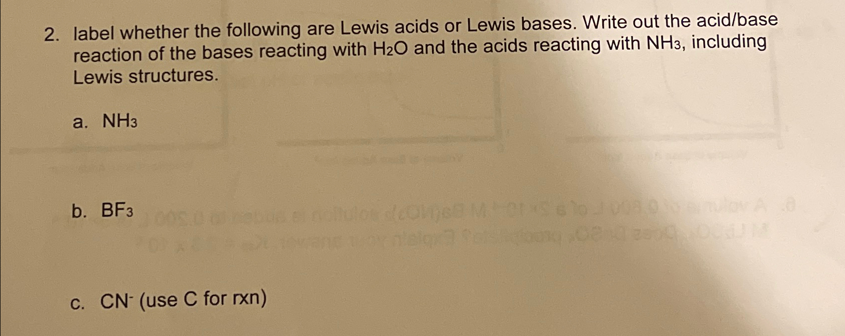 Solved label whether the following are Lewis acids or Lewis | Chegg.com