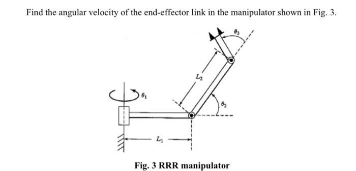 Solved Find The Angular Velocity Of The End Effector Link In