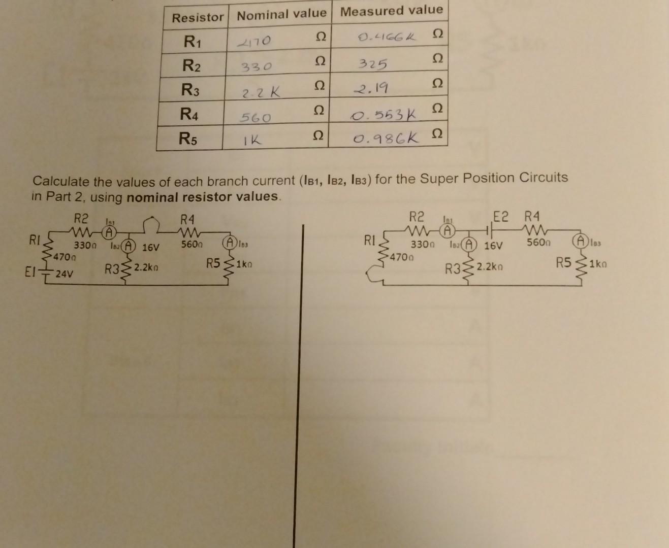 Solved Calculate the values of each branch current | Chegg.com