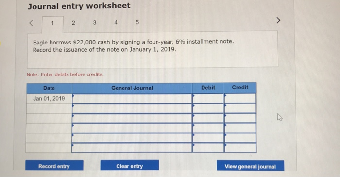 Solved On January 1, 2019. Eagle Company borrows $22,000 | Chegg.com