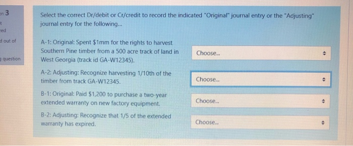 Solved Select the correct Dr/debit or Cr/credit to record | Chegg.com