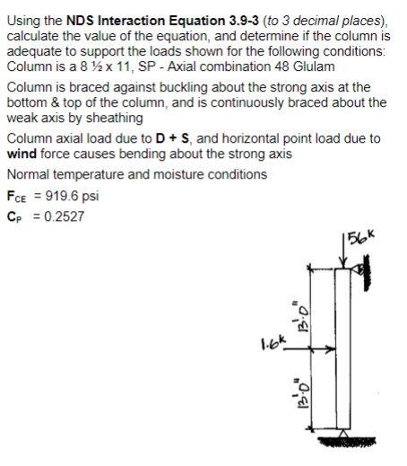 Solved Calculate the NDS Interaction Equation 3.9-3 (to 3 | Chegg.com