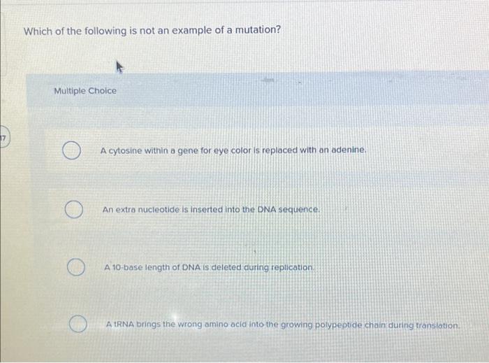 Solved Which of the following is not an example of a | Chegg.com