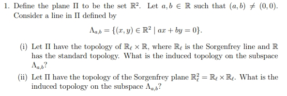 Solved Define the plane Π ﻿to be the set R2. ﻿Let a,binR | Chegg.com