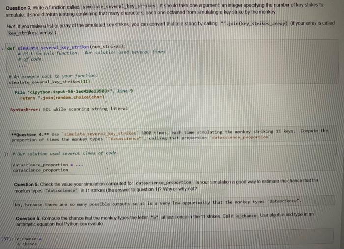 Solved Question 3. Write a function called Sisulate several | Chegg.com